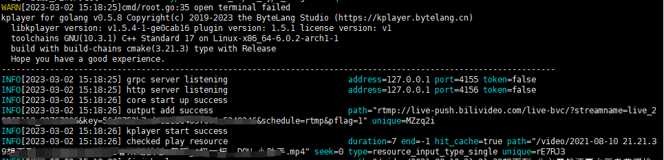 Kplayer 24小时BiliBili直播推流 docker部署教程
